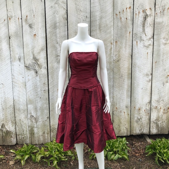 Alfred Angelo | Dresses | Alfred Angelo Dark Red Two Piece Strapless ...